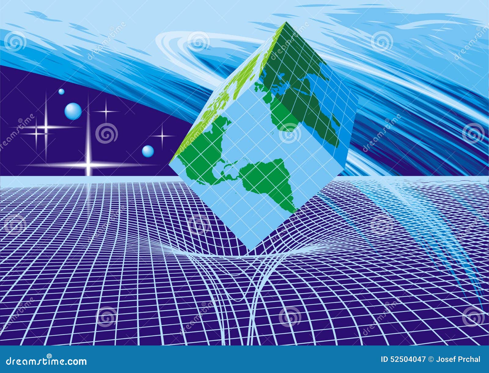 World Map As Cube Cartoon Vector | CartoonDealer.com #52504047