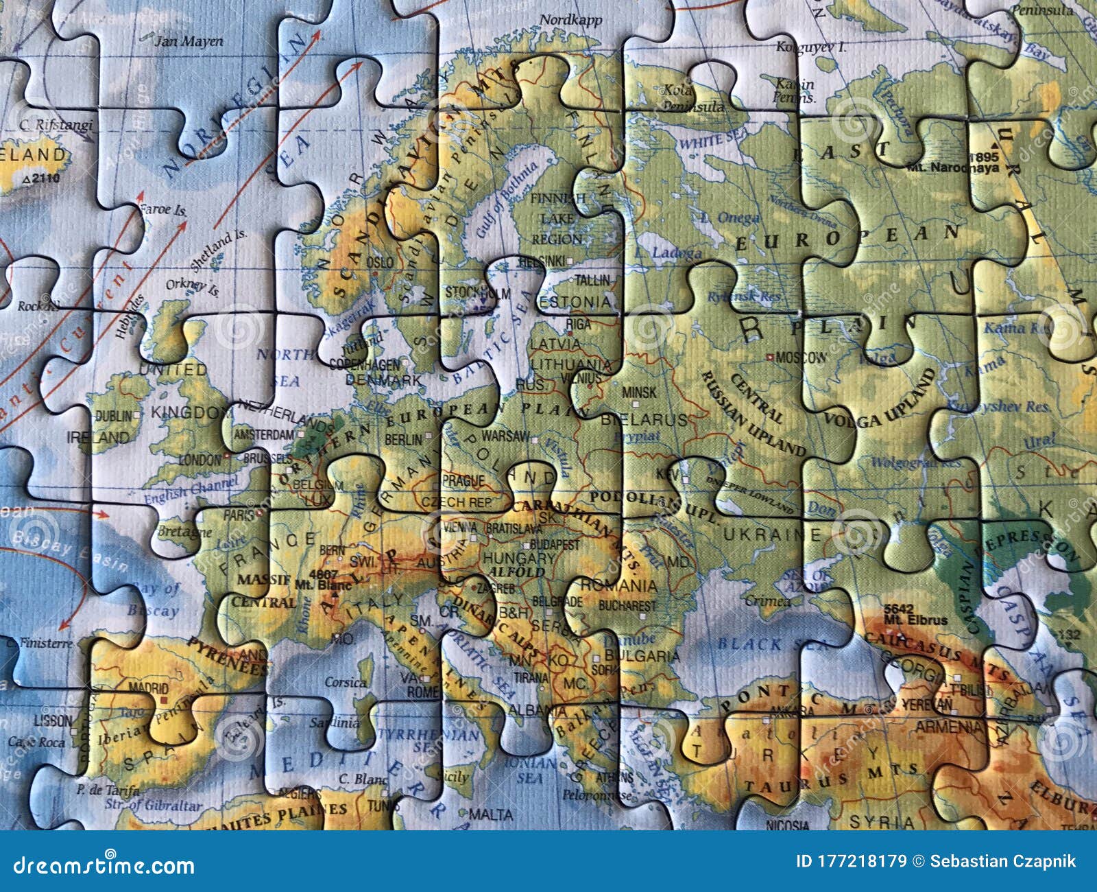 World Map As a Jigsaw Puzzle. Europe Editorial Stock Image - Image of ...