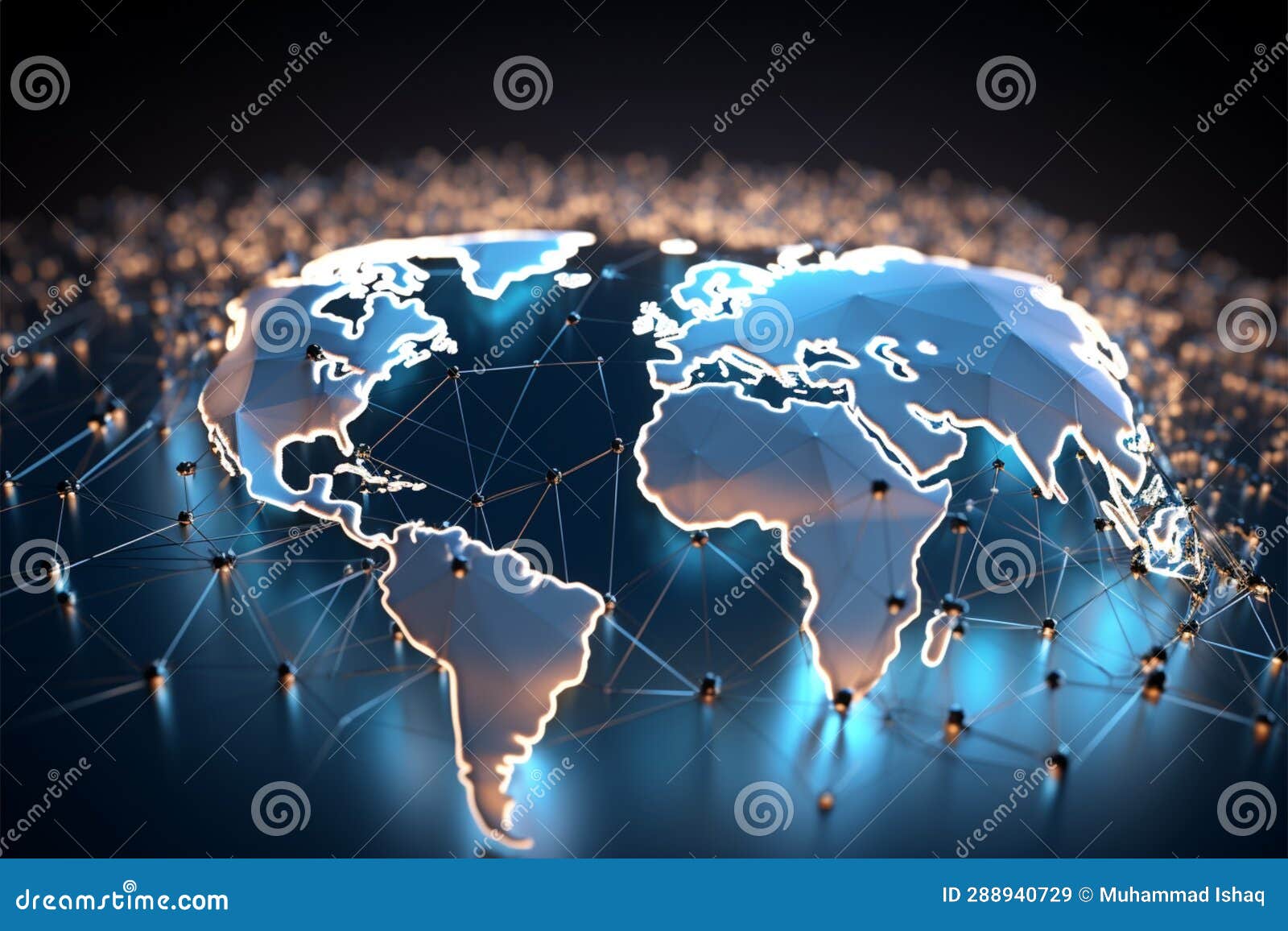 The World Map As a Symbol for the Networking and Internet Concept Stock ...