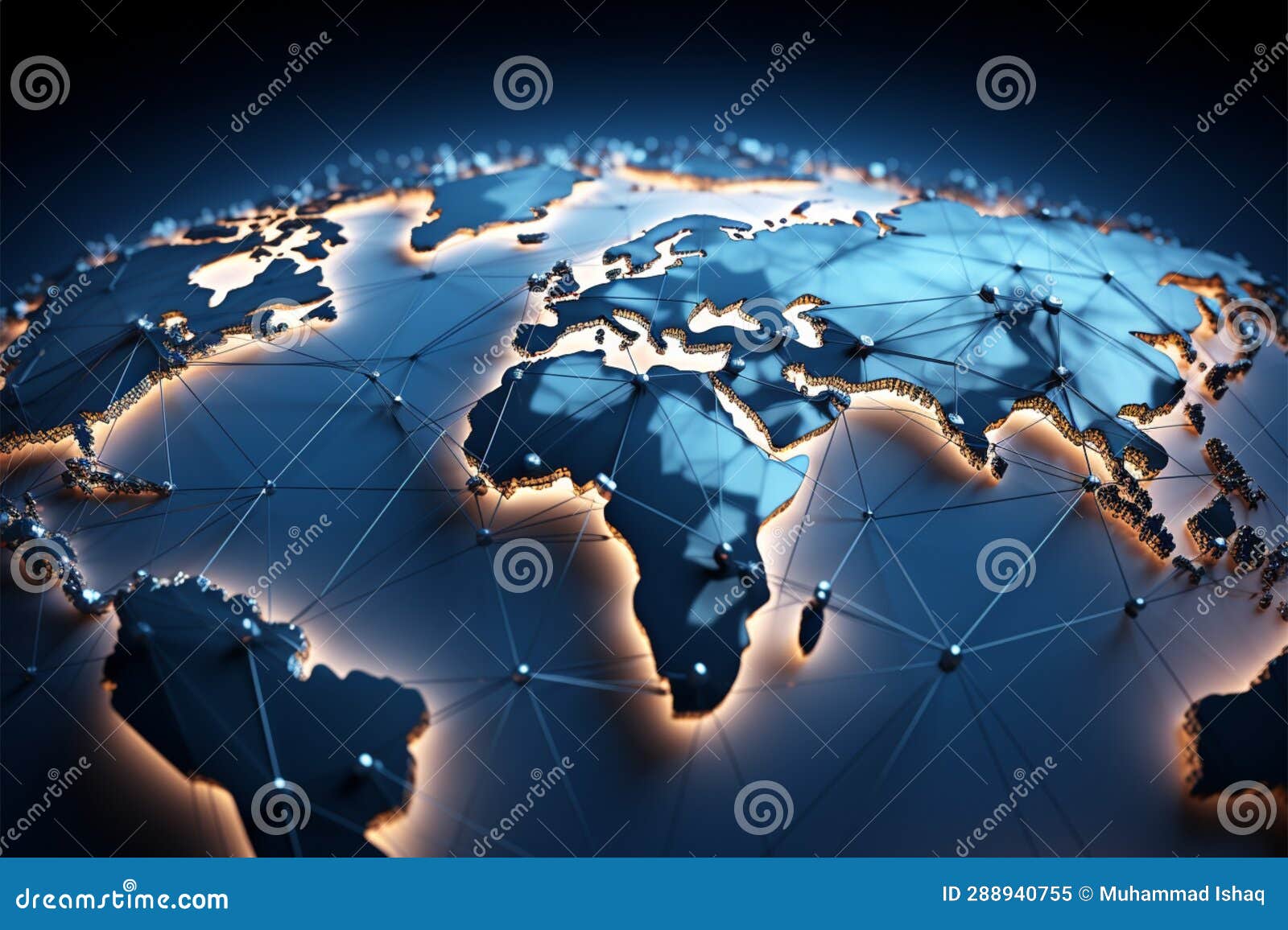 The World Map As a Symbol for the Networking and Internet Concept Stock ...