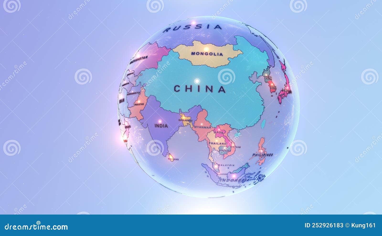 A world map of ASIA stock illustration. Illustration of china - 252926183