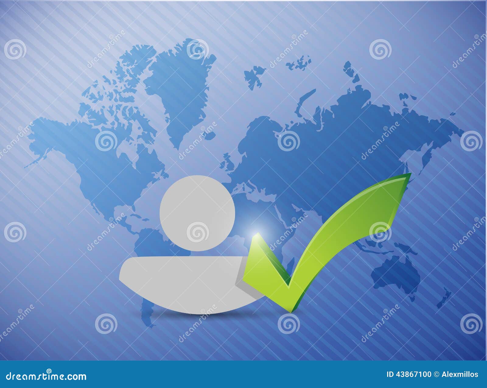 Avatar Check Mark Recruitment Work Blue Line And Fill Cartoon Vector ...