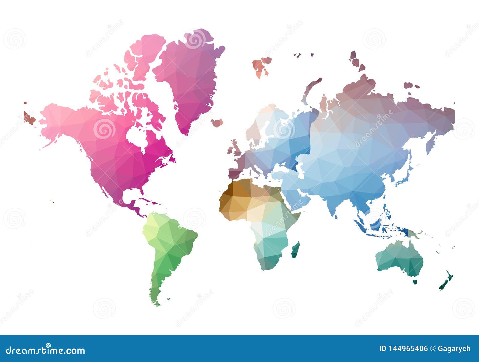 World Map. Awesome Low Poly Style Stock Vector - Illustration of land ...
