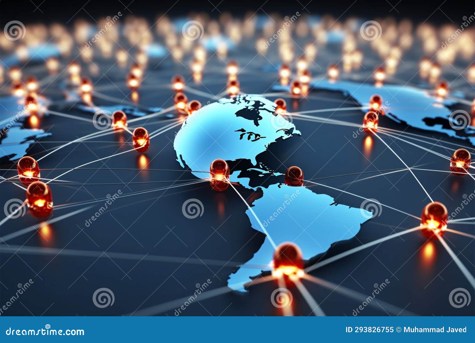 The World Map Backdrop Illustrates the Modern Global Network Connection ...