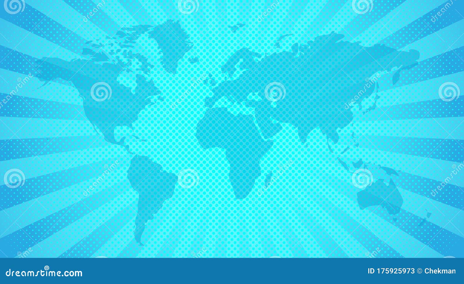 World Map Background. Bright Blue Background Stock Illustration ...