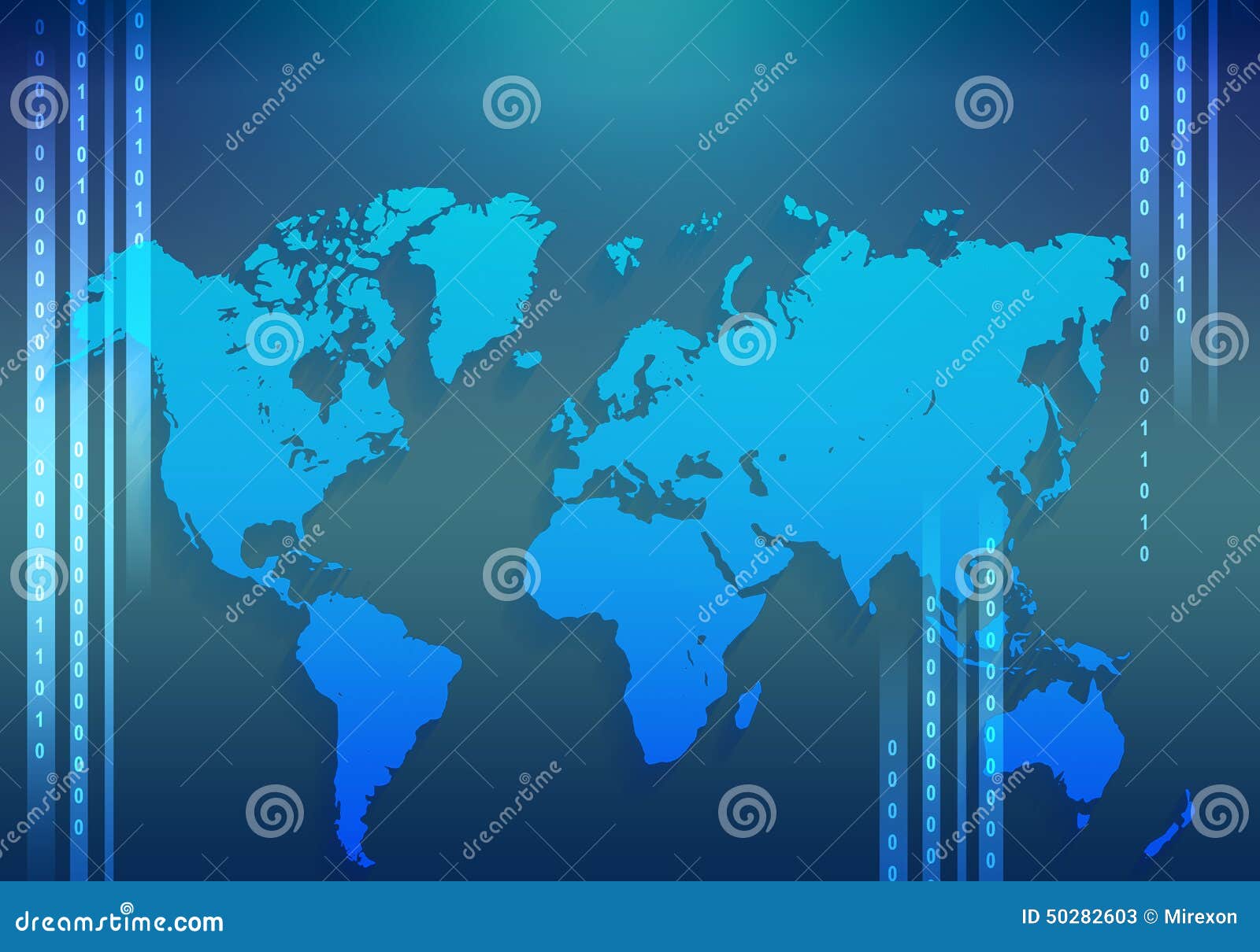 World Map Background with Elements of Numbers on Stock Illustration ...