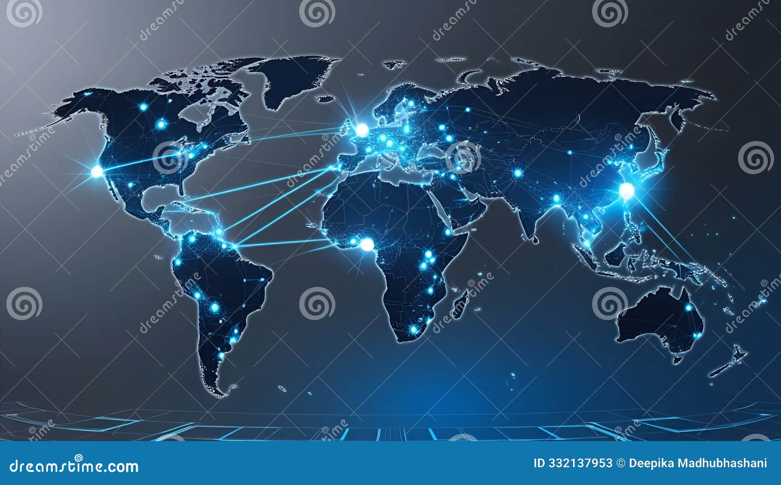 World Map Background, Globalization, Global Network Connection ...