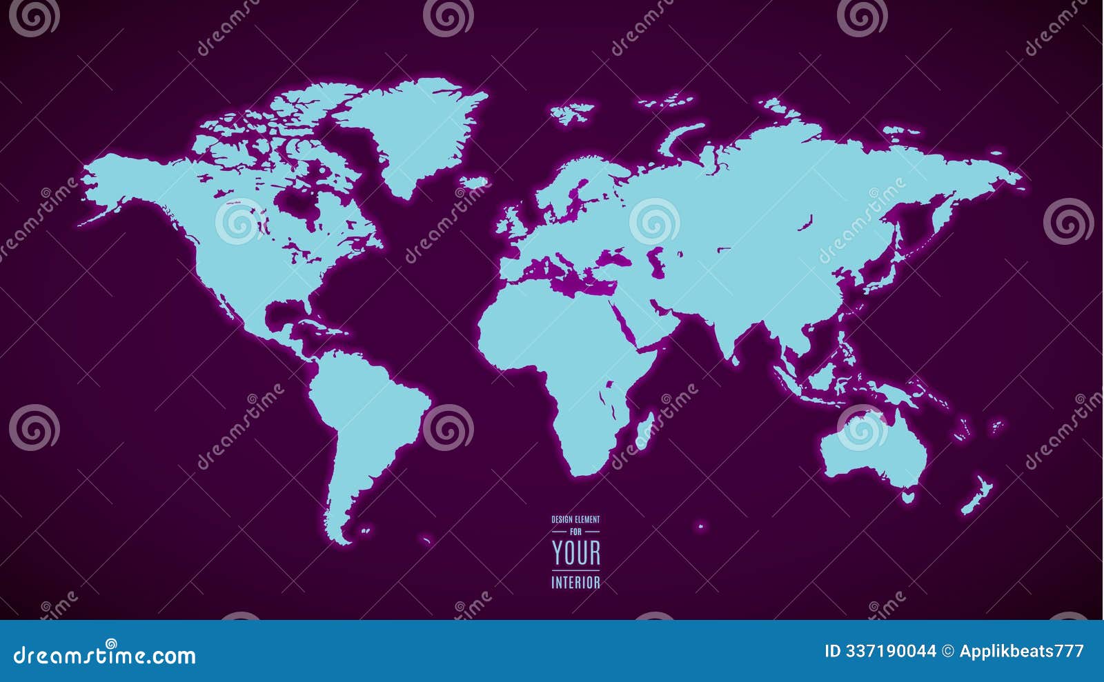 World Map with Backlight on Purple Wall, Background As an Element of ...
