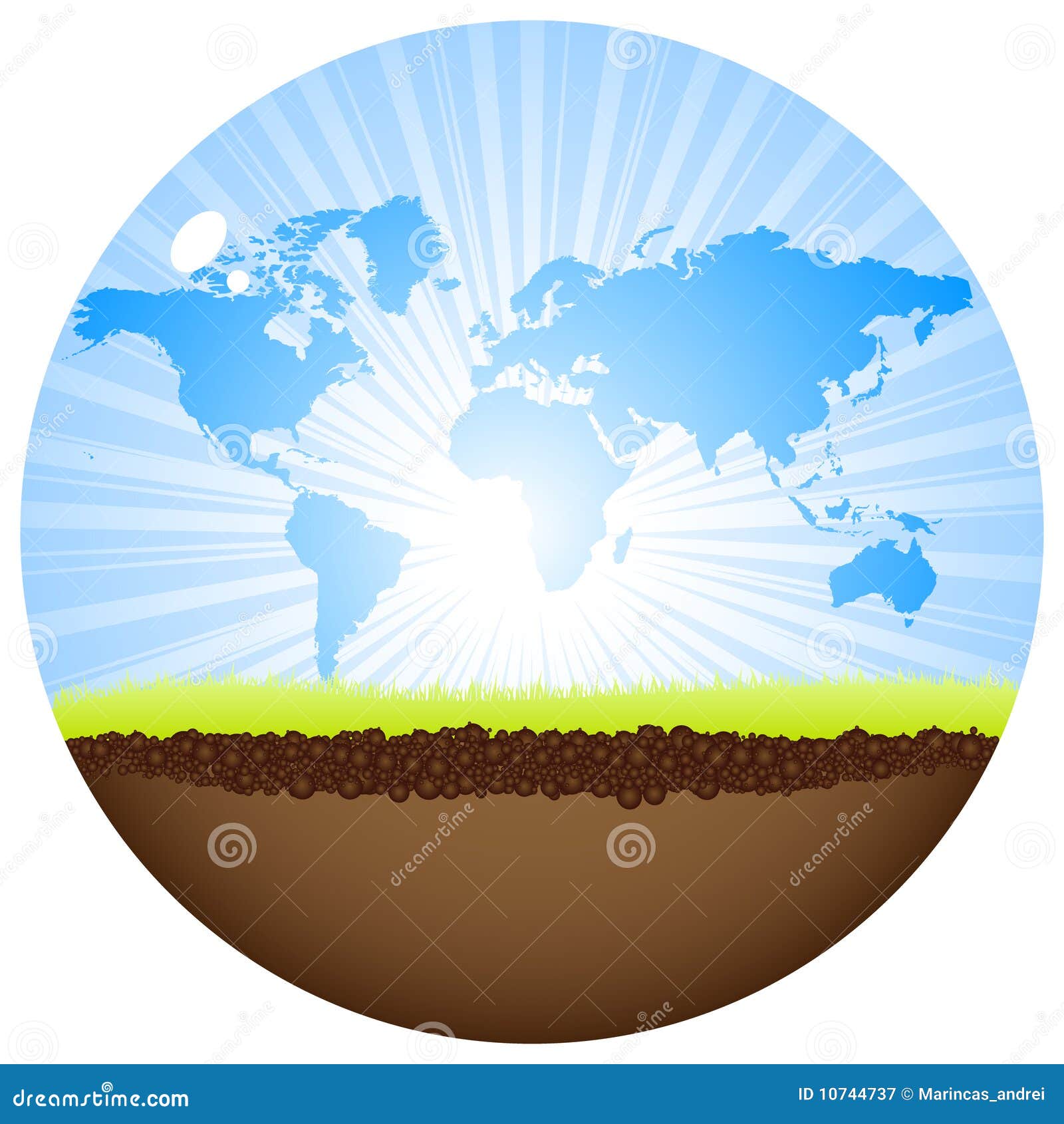 World map in ball stock vector. Illustration of internet - 10744737