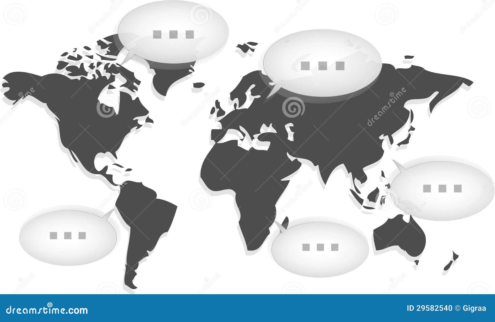 World Map With Balloons Communicating Stock Photography | CartoonDealer ...