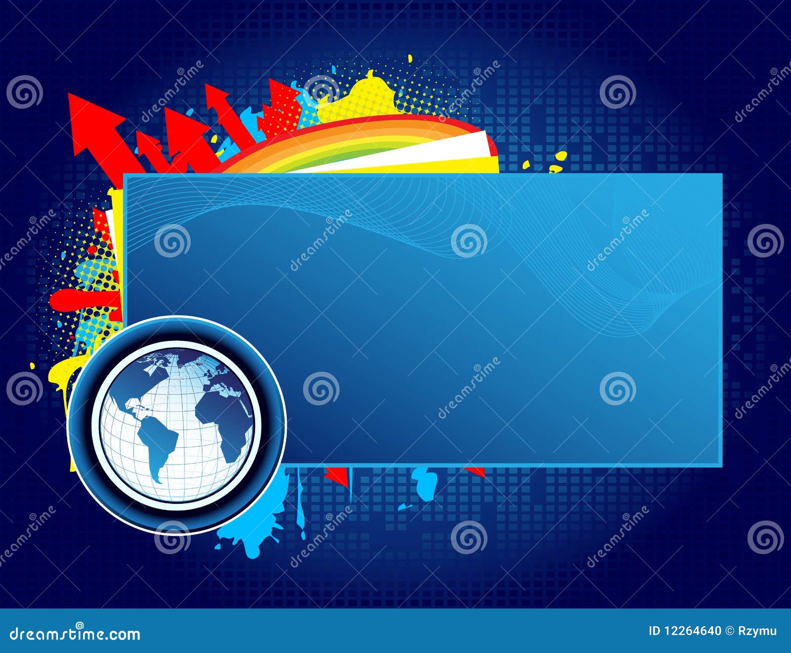 World map and banner stock vector. Illustration of concept - 12264640