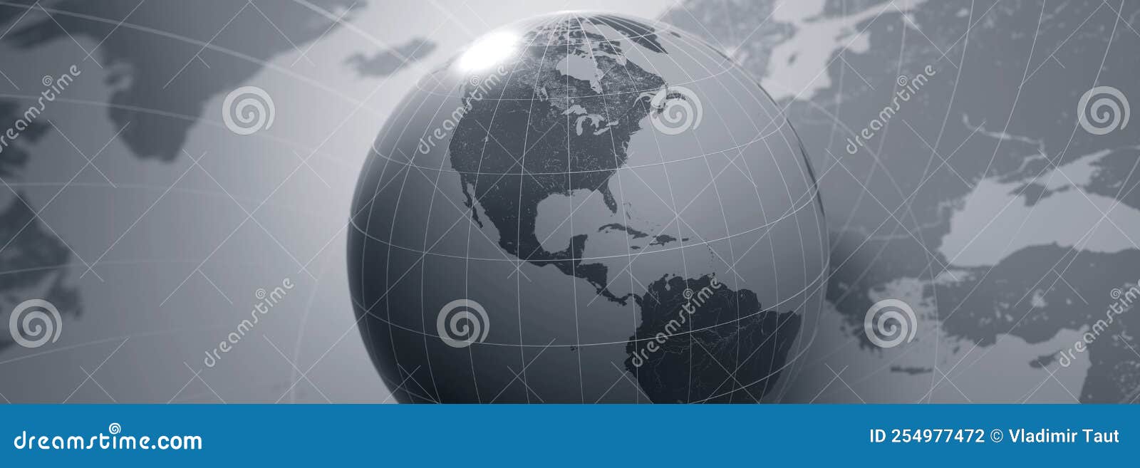 World Map Banner Concept. Detailed Flat Map of Continents. 3d Rendering ...