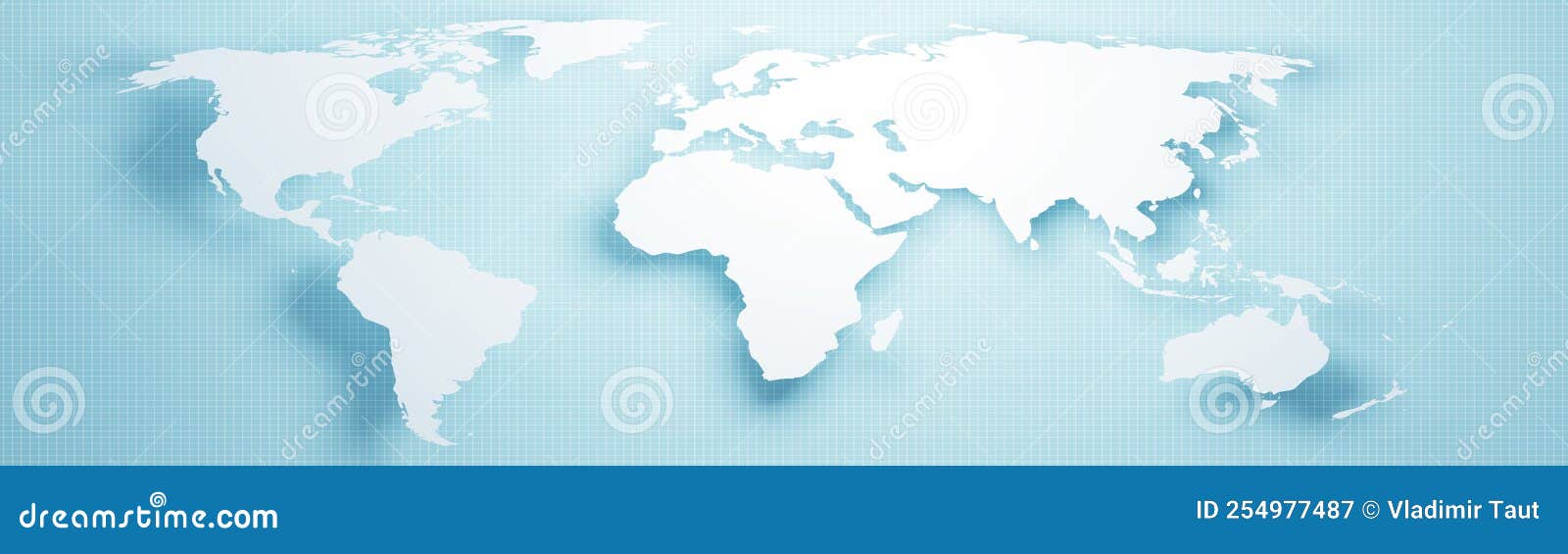 World Map Banner Concept. Detailed Flat Map of Continents. 3d Rendering ...