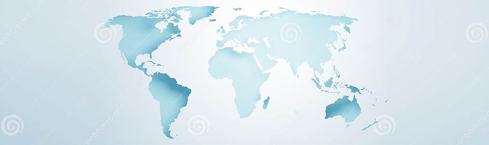 World Map Banner Concept. Detailed Flat Map of Continents. 3d Rendering ...