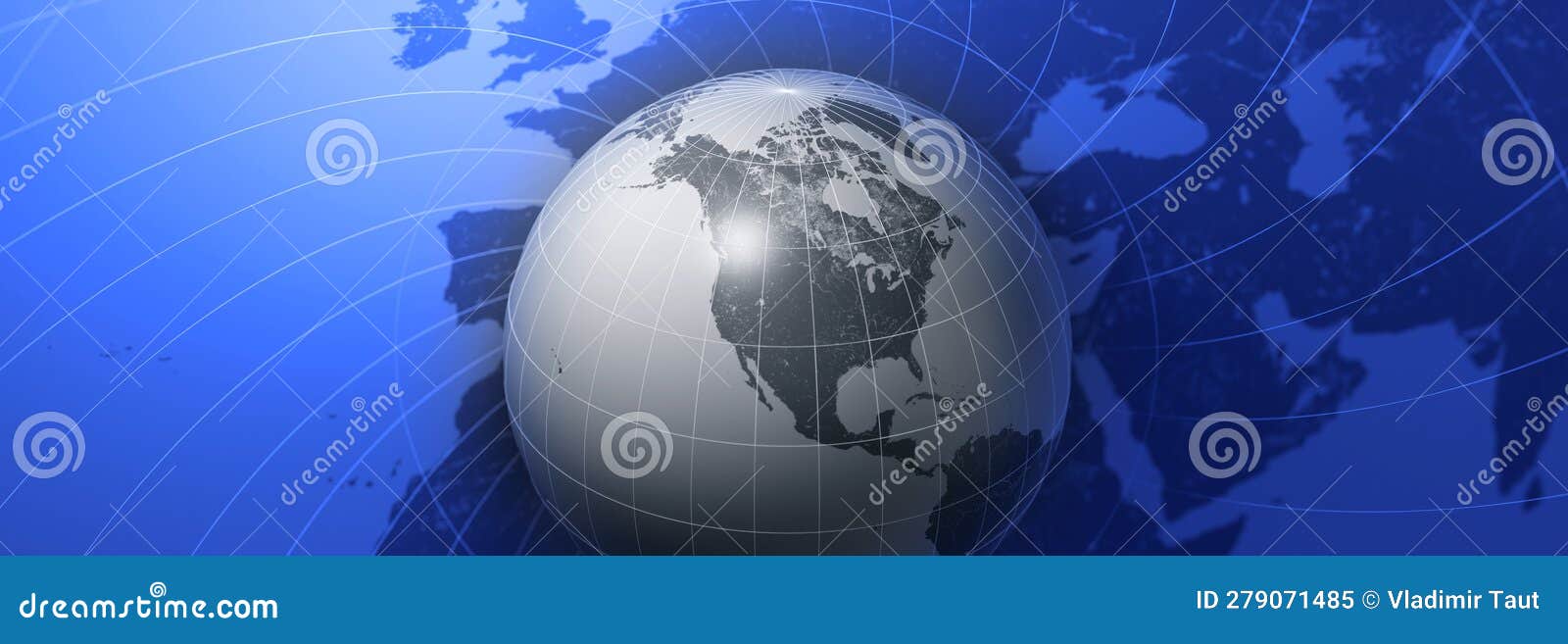 World Map Banner Concept. Detailed Flat Map of Continents. 3d Rendering ...