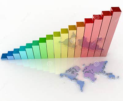 World map and bar chart stock illustration. Illustration of asia - 5144507