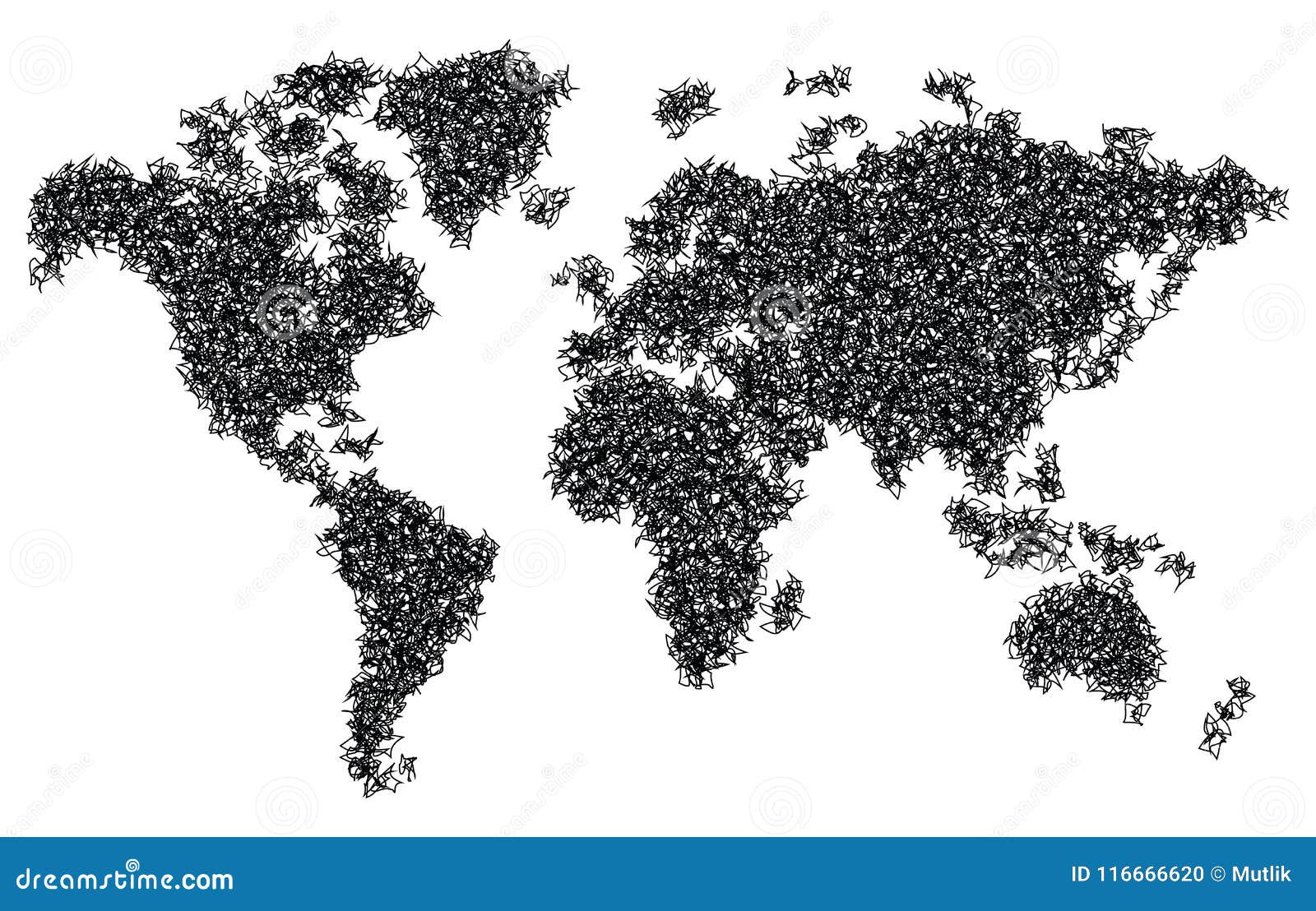 World map of barbed wire stock vector. Illustration of environment ...