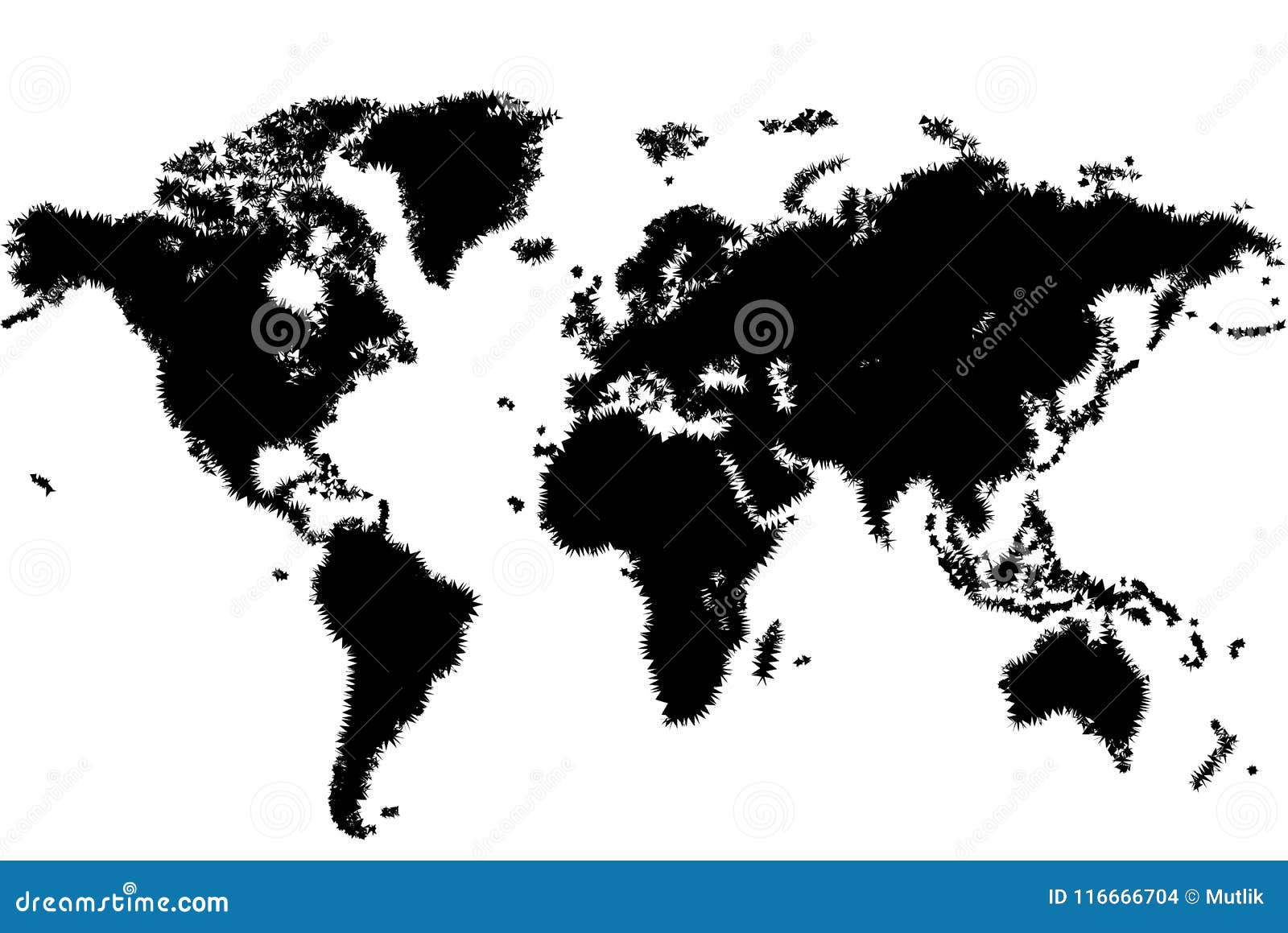 World map of barbed wire stock vector. Illustration of forbidden ...