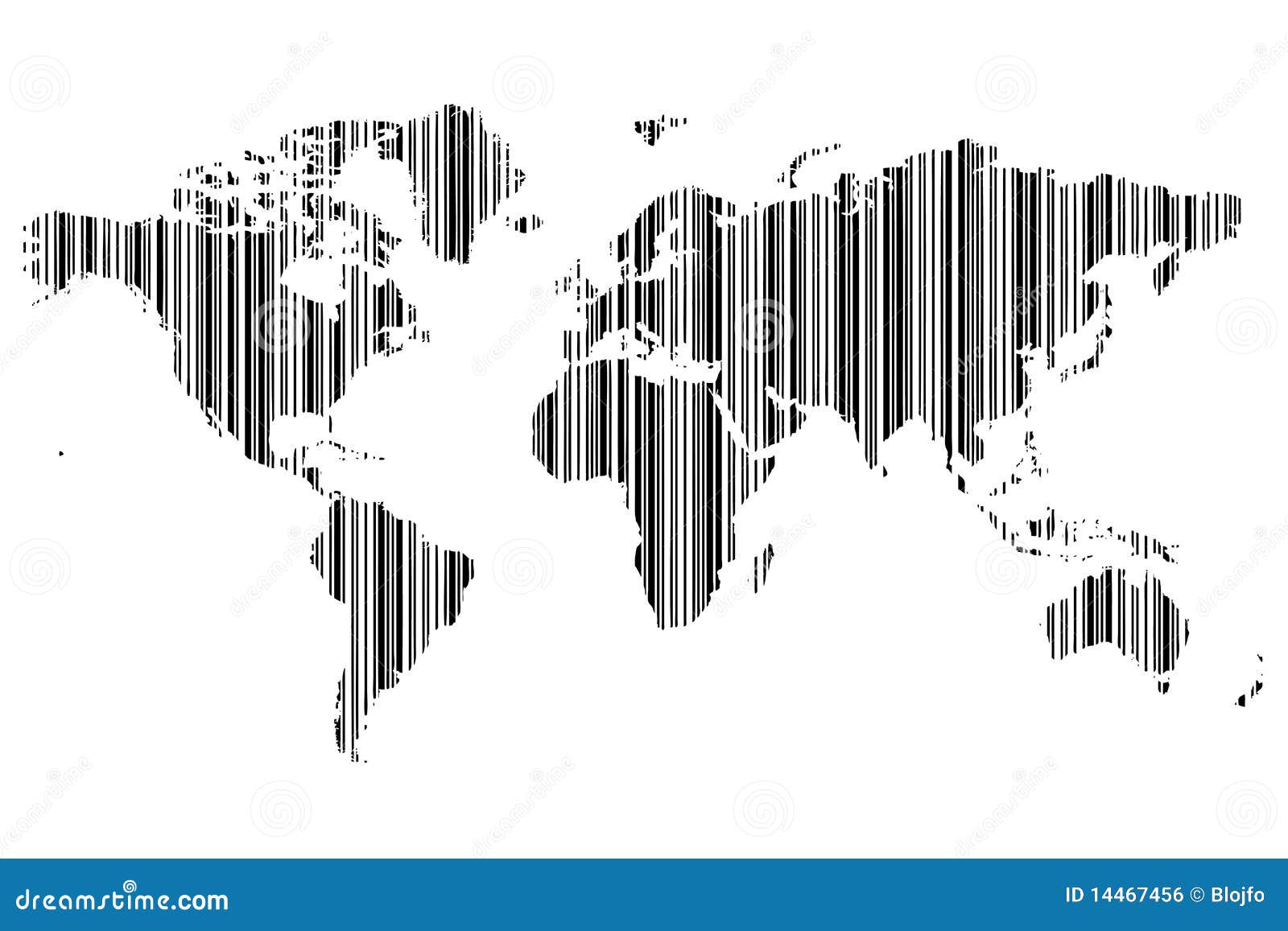 World map barcode_2 stock vector. Illustration of read - 14467456