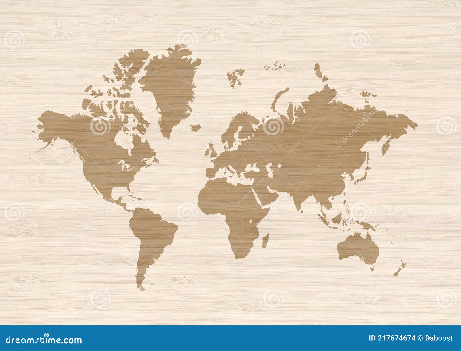 World Map on Beige Wooden Wall Background Stock Illustration ...