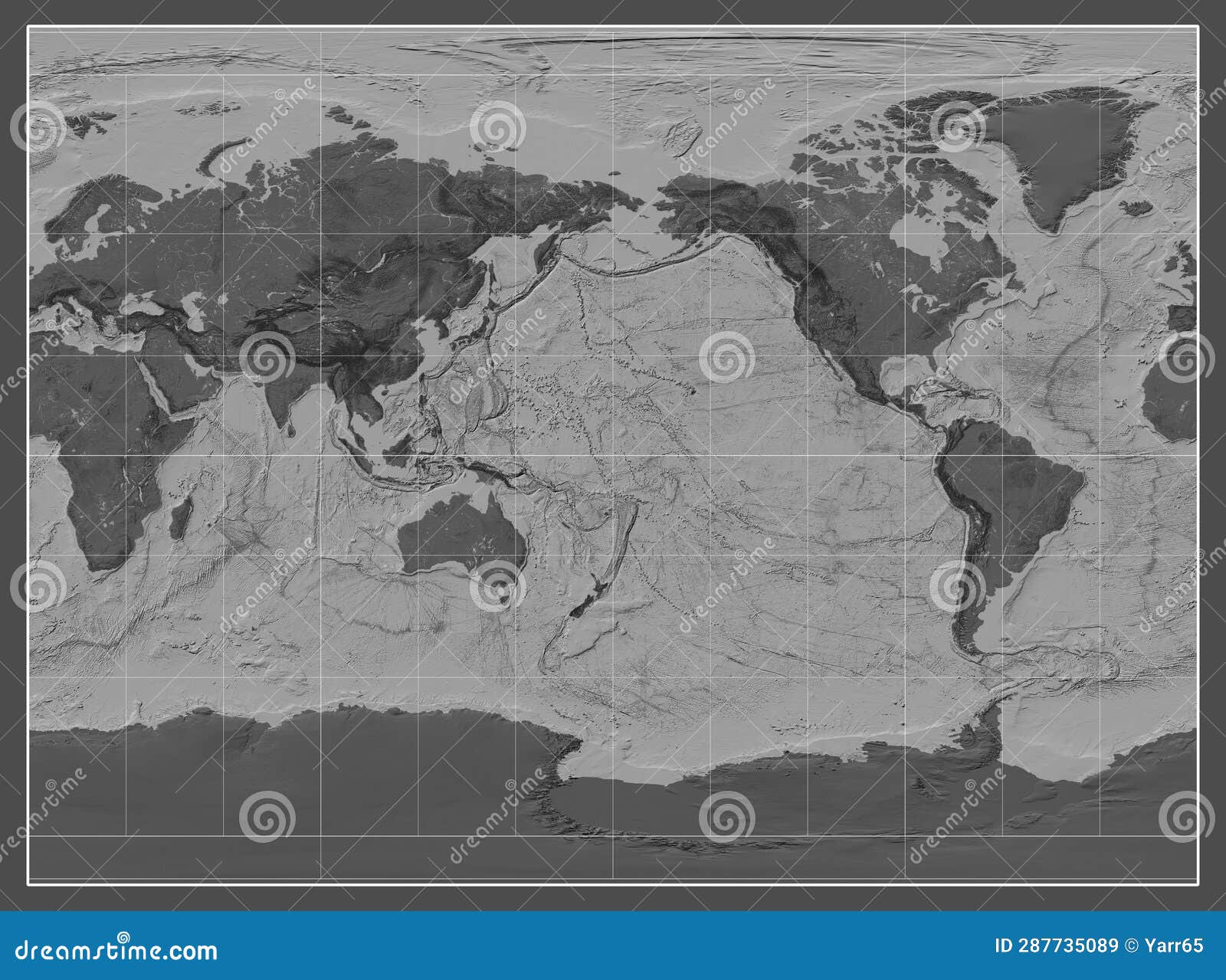 World Map. Bilevel. Miller Cylindrical Projection. Meridian: 180 Stock ...
