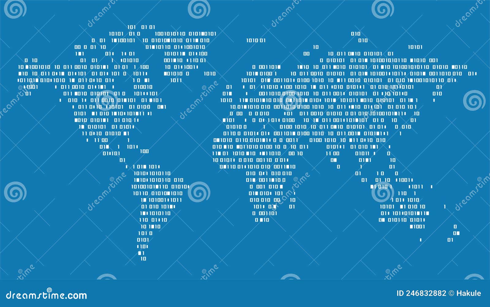 World Map of Binary Computer Code Stock Vector - Illustration of code ...