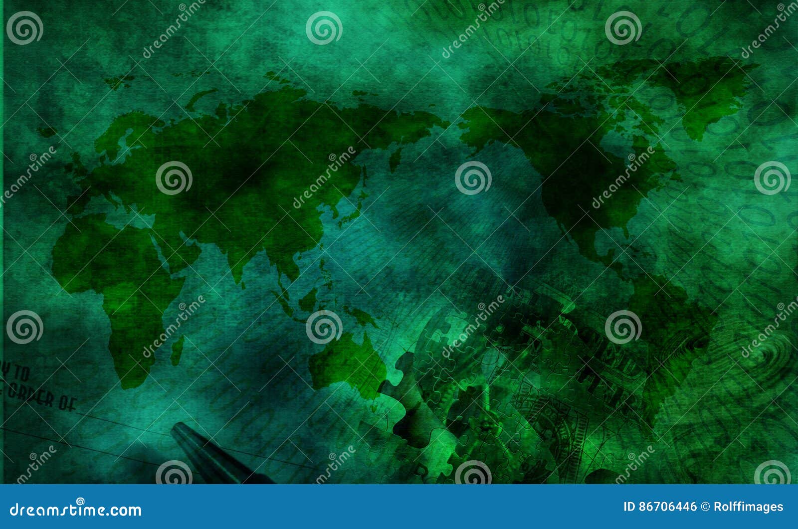 World map and binary stock illustration. Illustration of concepts ...
