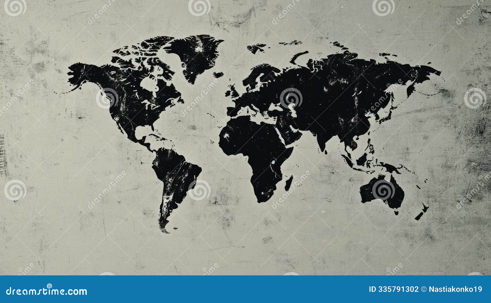 World Map with Black Continents on Textured Wall Background Stock Photo ...