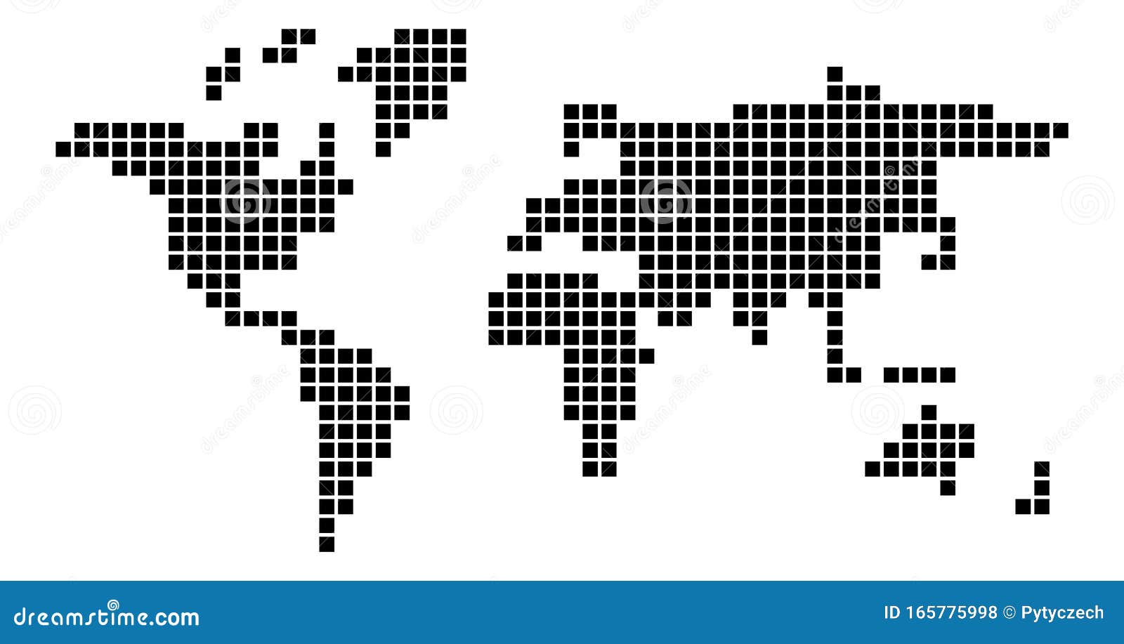 World Map of Black Squares. Vector Illustration Stock Vector ...