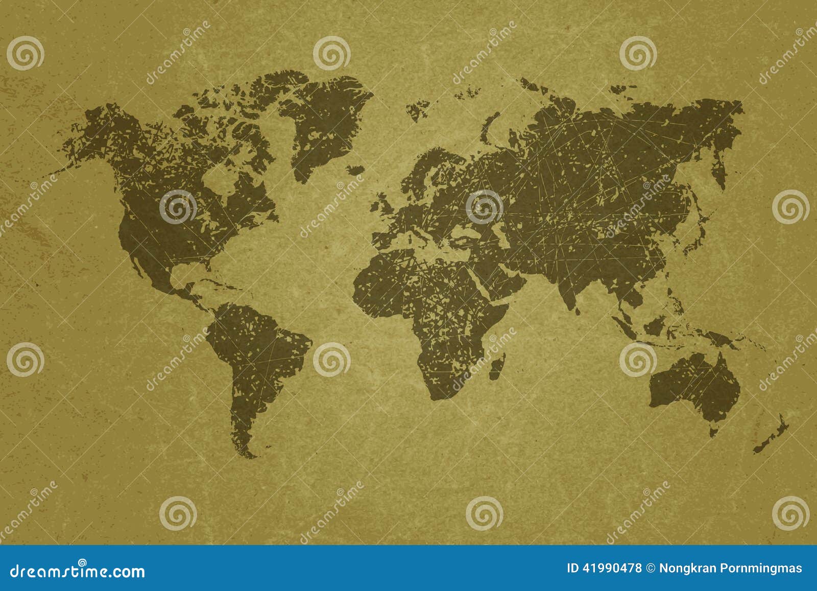 World Map on Blank Grunge Paper Texture Stock Vector - Illustration of ...