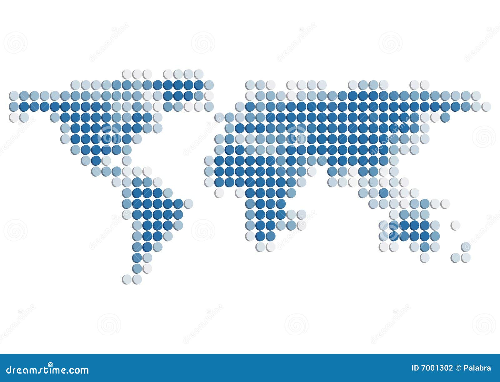 World Map of blue 3D Dots stock vector. Illustration of shiny - 7001302