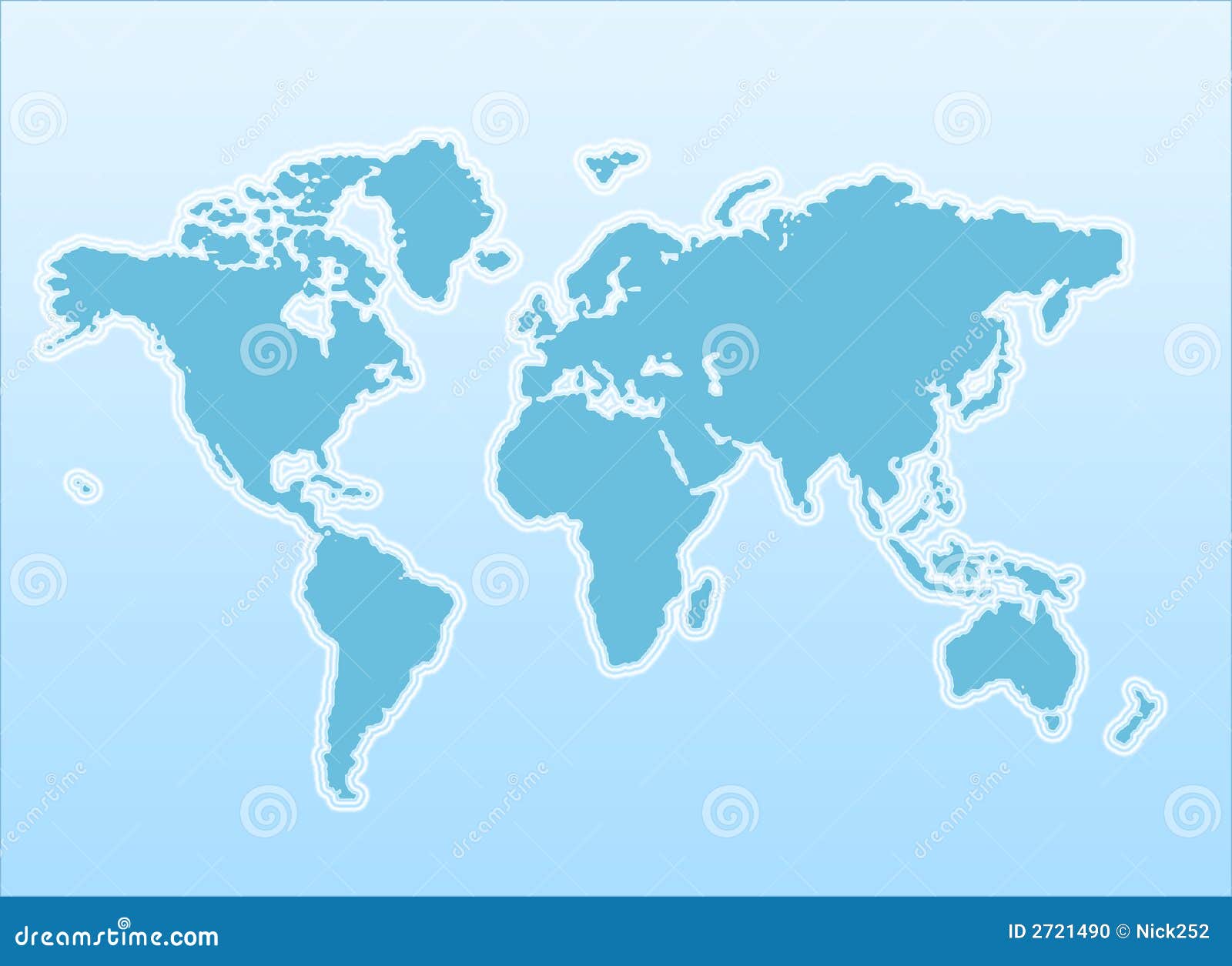 World Map on a Blue Background Stock Illustration - Illustration of ...