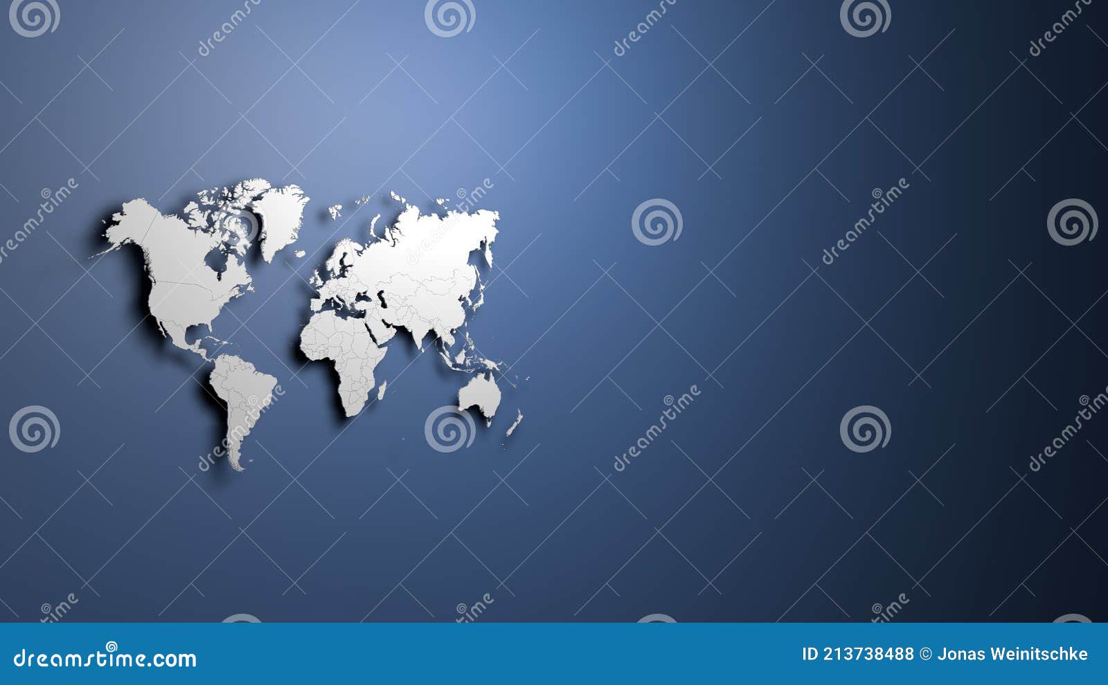 World Map on Blue Background Banner Stock Illustration - Illustration ...