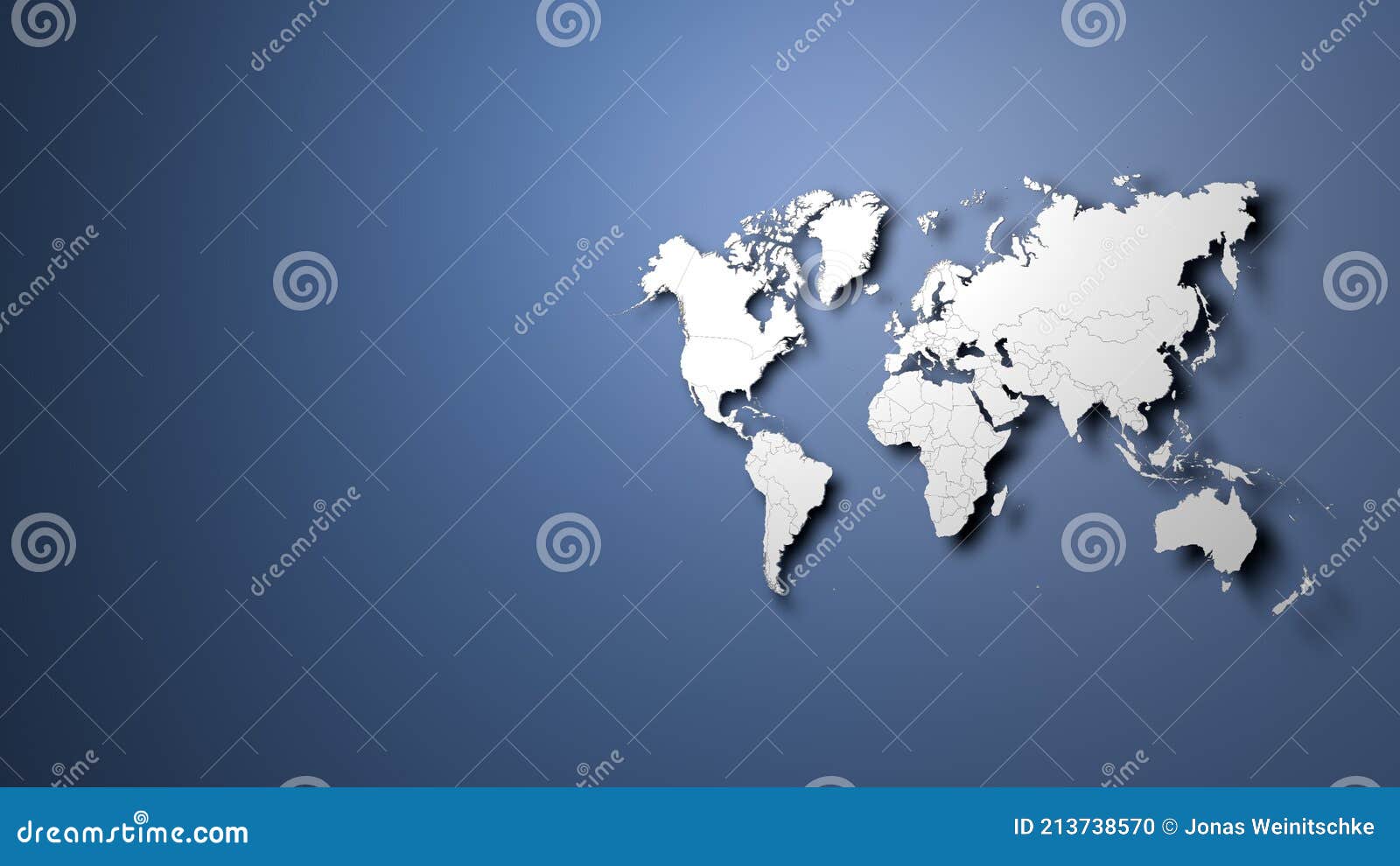 World Map on Blue Background Banner Stock Illustration - Illustration ...