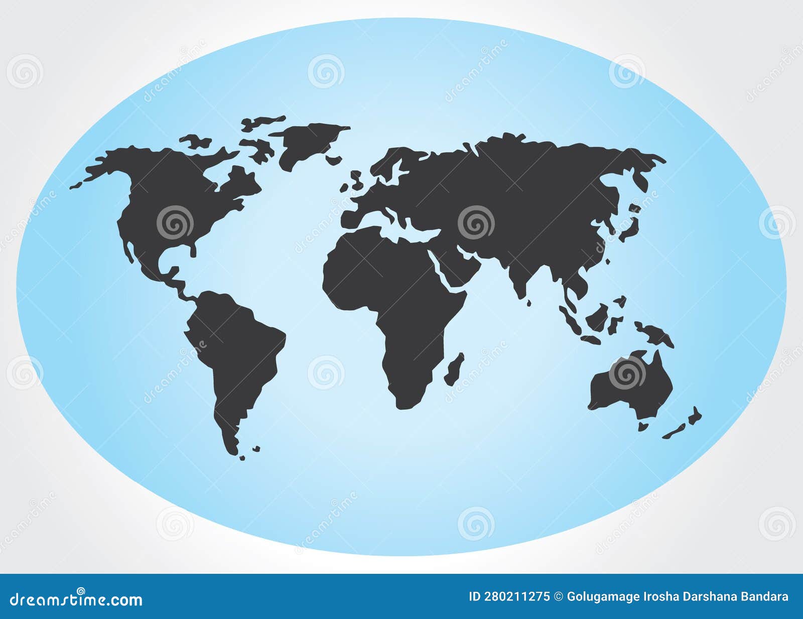 World Map. Blue Color and Modern Flat Design, Vector Illustration Eps ...