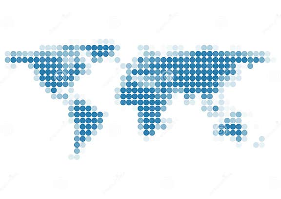 World Map of blue Dots stock vector. Illustration of country - 7001304