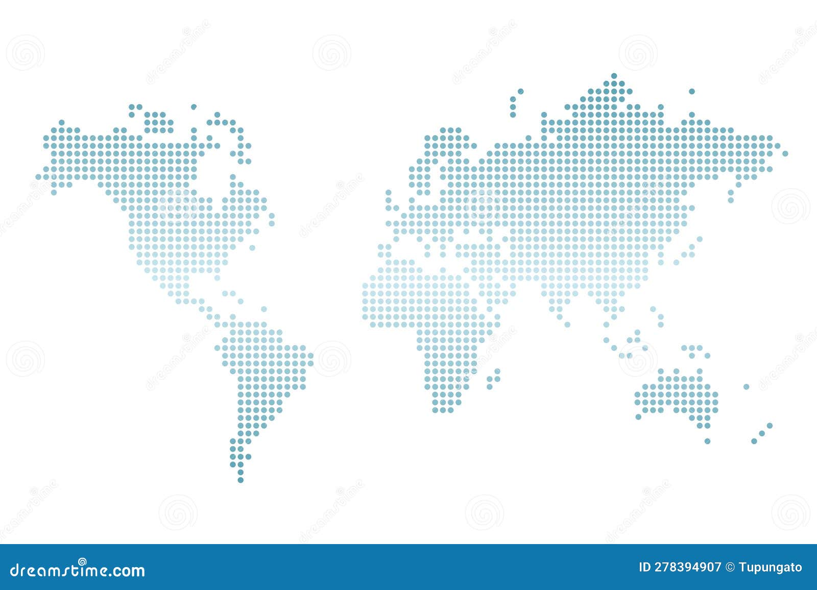 World Map Blue Dotted Style Stock Vector - Illustration of isolated ...