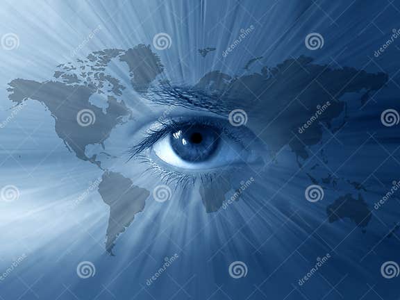 World-map and blue eyes stock illustration. Illustration of cable - 8327822