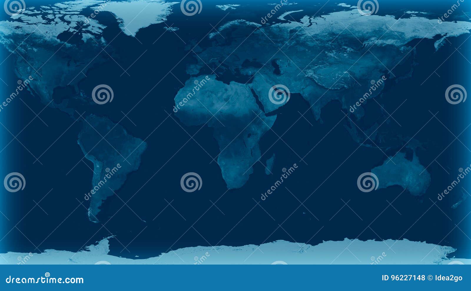 World Map with Blue Glow Color Stock Illustration - Illustration of ...