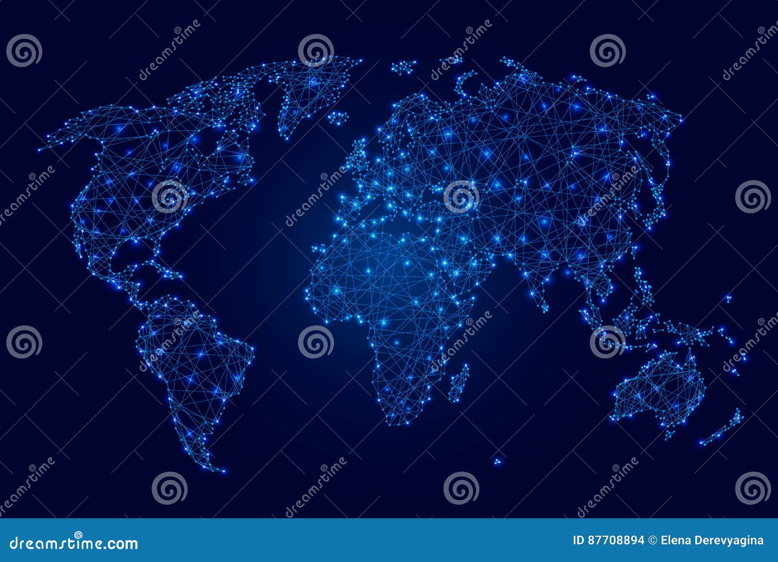 Luminous World Map Vector Illustration | CartoonDealer.com #6617966