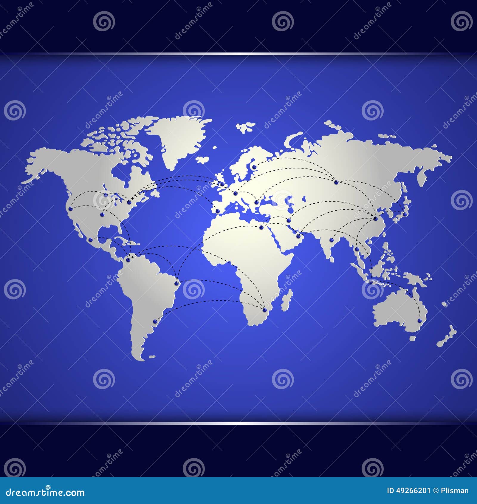 World Map of Blue Networking Stock Vector - Illustration of background ...