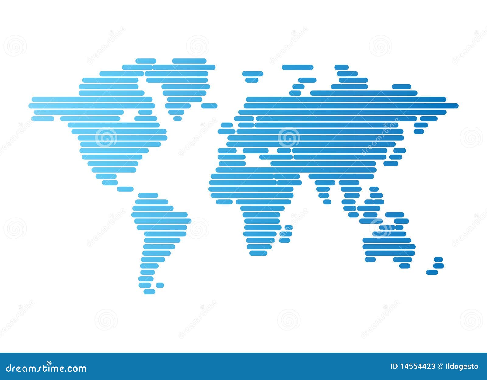 World Map of Blue Rounded Lines Stock Vector - Illustration of global ...