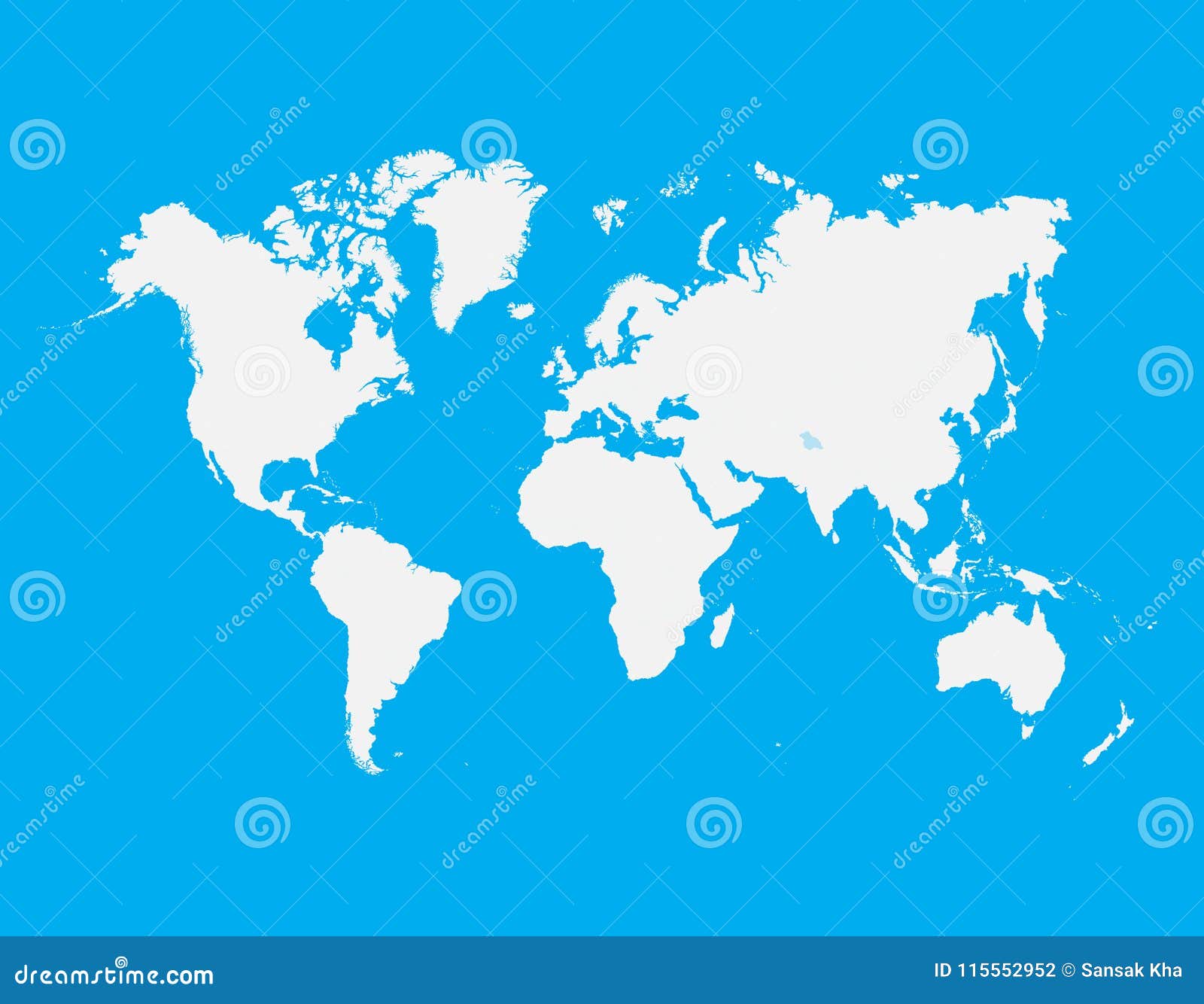 World Map Blue Sky and White Vector Stock Illustration - Illustration ...