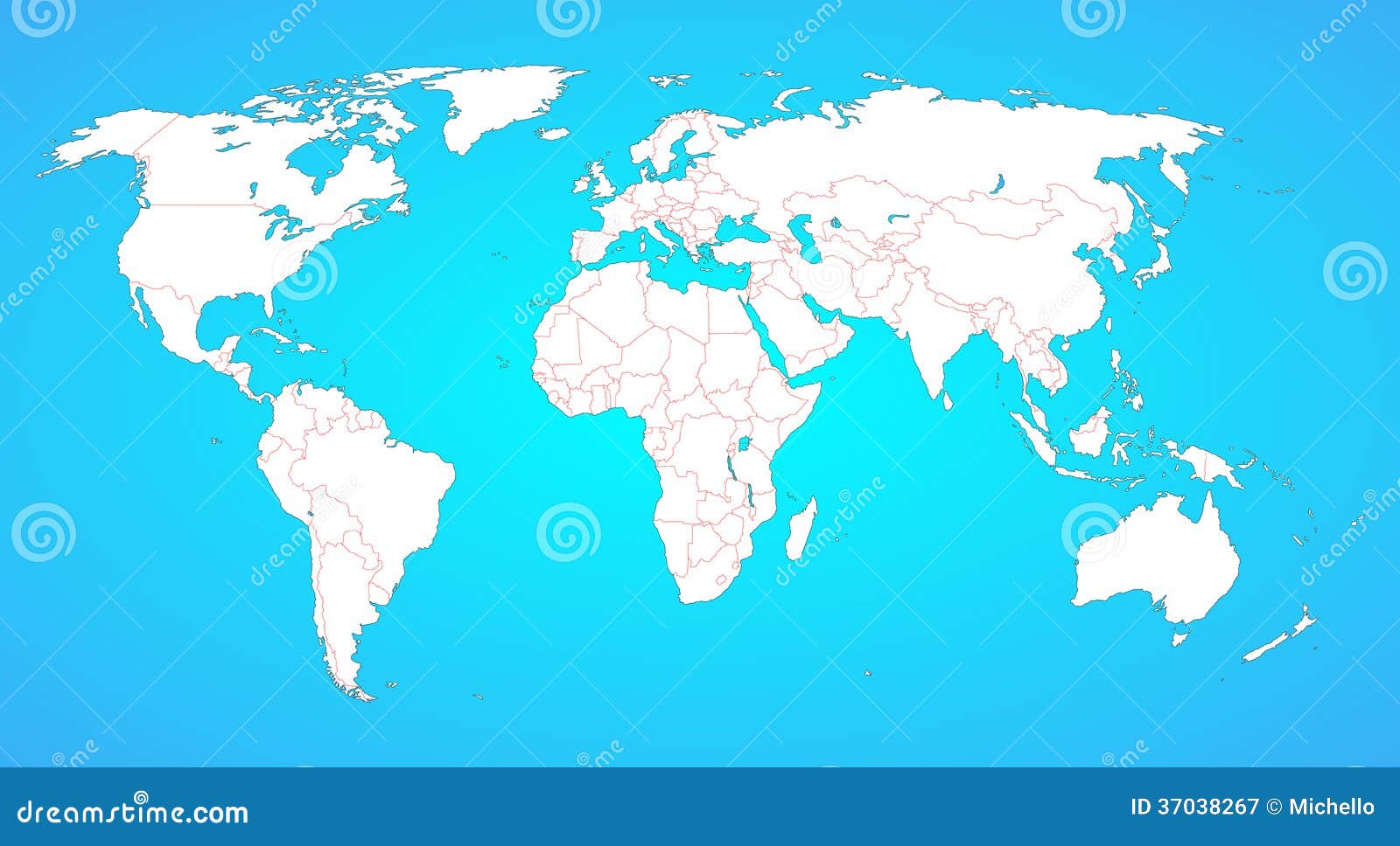 World Map with Borders between All Countries Stock Vector ...