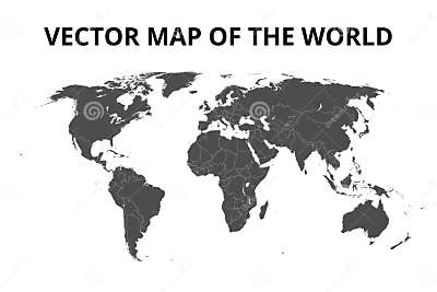 World Map with Borders. Vector Illustration Stock Vector - Illustration ...