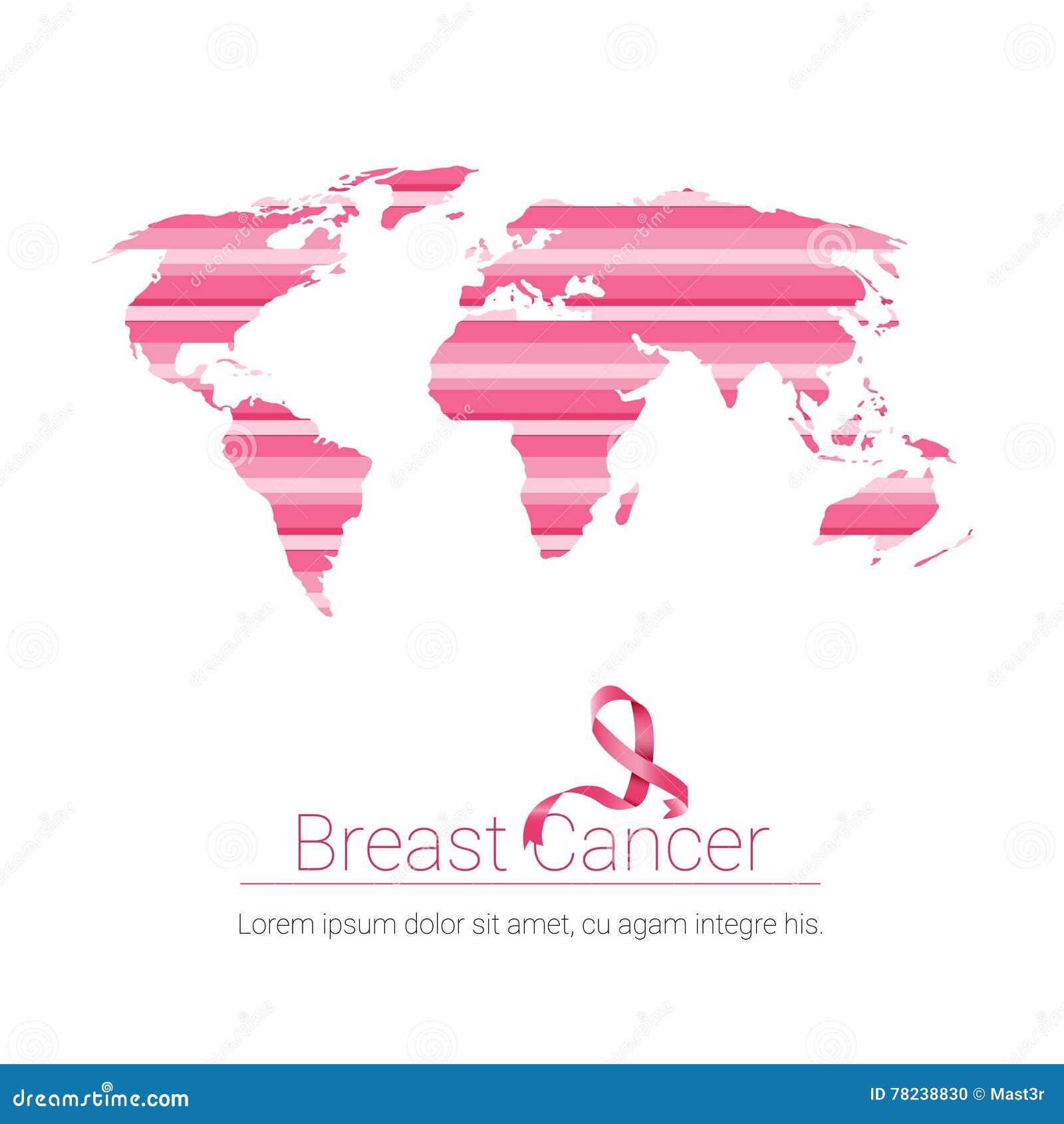 World Map Breast Cancer Awareness Stock Vector Illustration Of