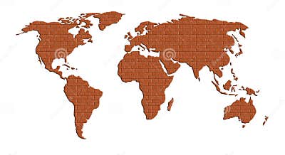 World Map Brick Pattern stock illustration. Illustration of borders ...