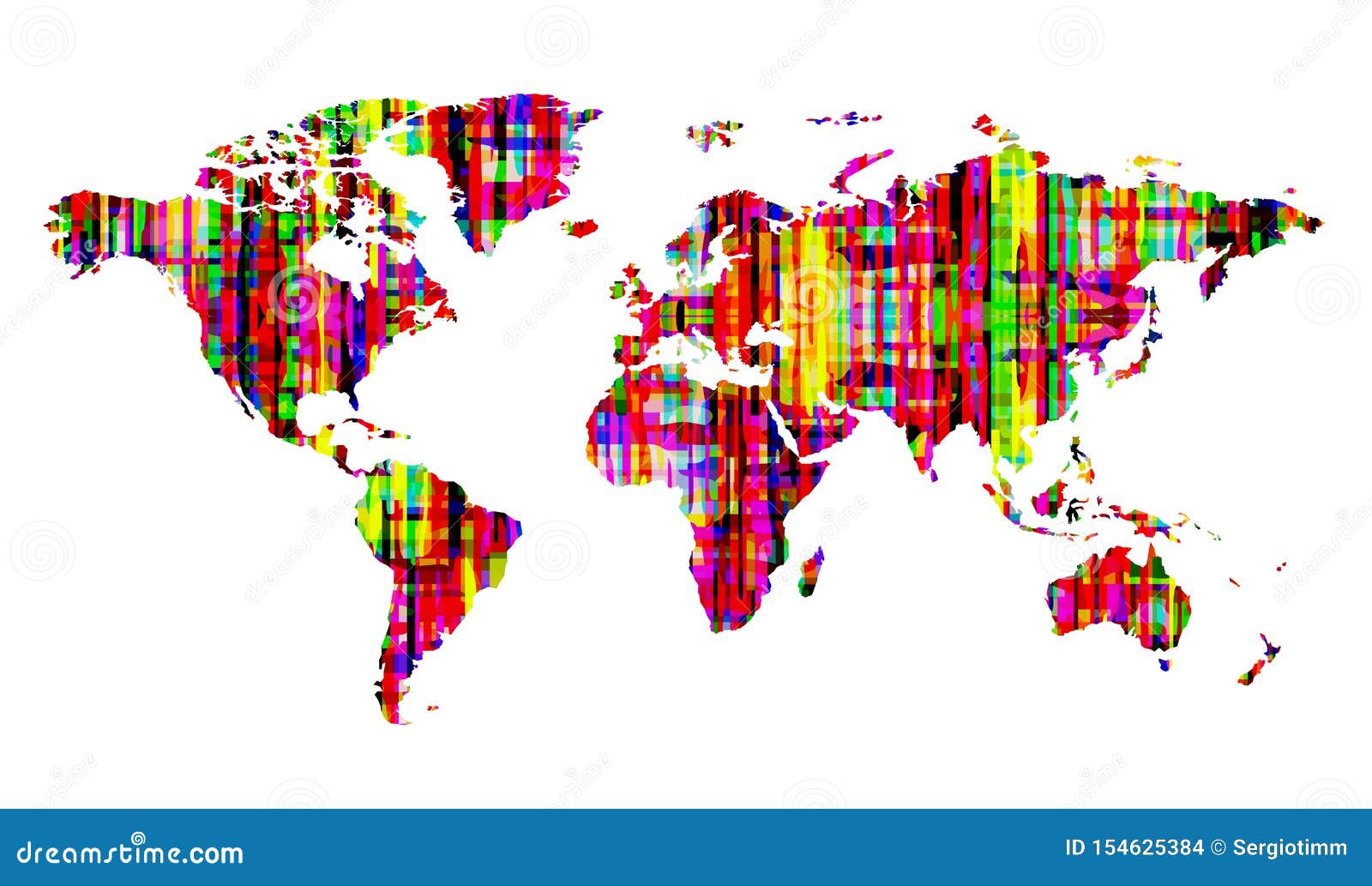 World Map. Bright Multicolored Abstract Pattern Stock Vector ...