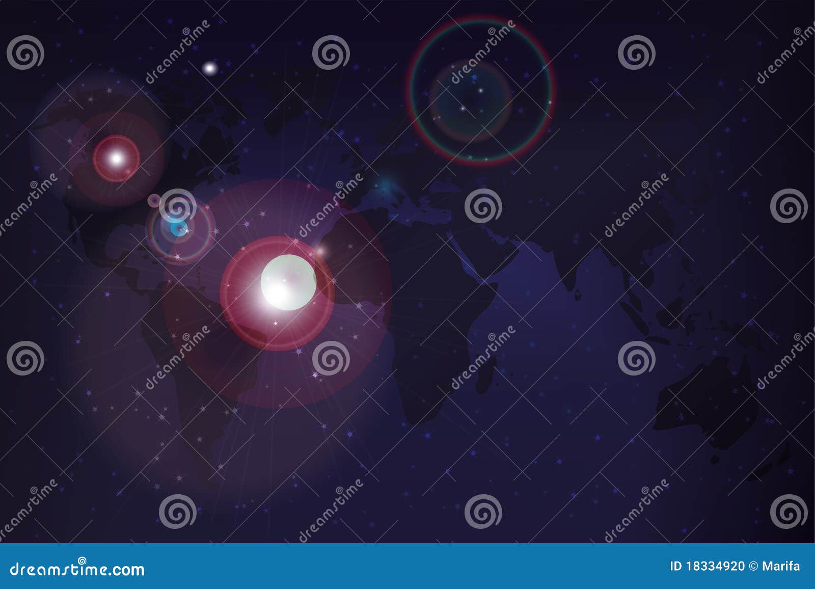 World Map and Bright Stars. Cosmos Background Stock Vector ...