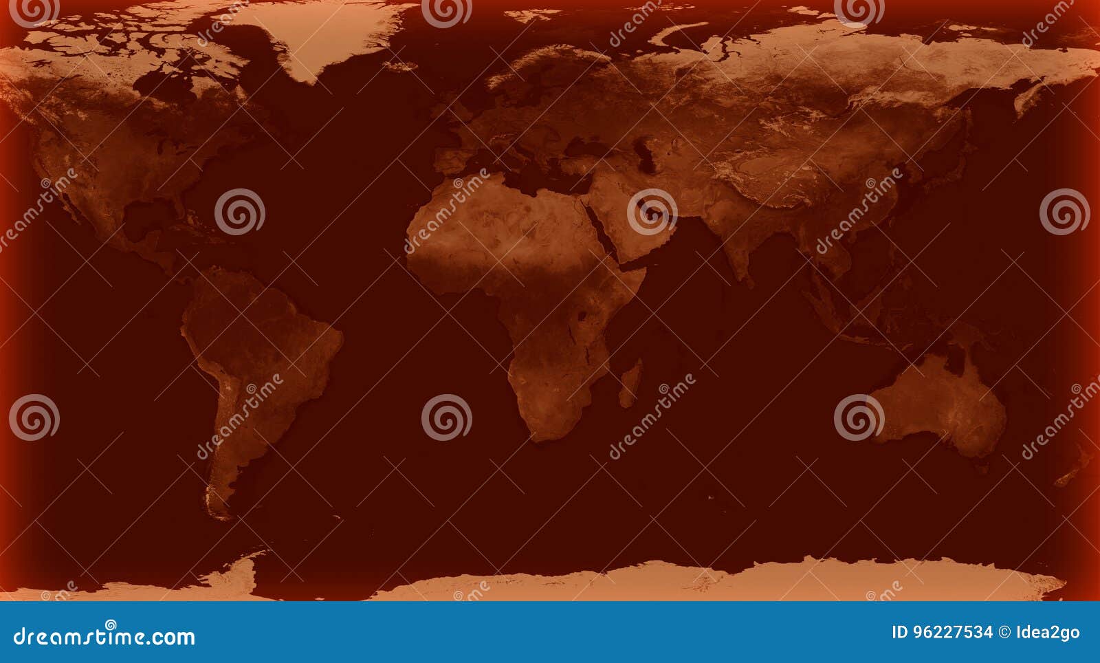 World Map with Brown Glow Color Stock Illustration - Illustration of ...